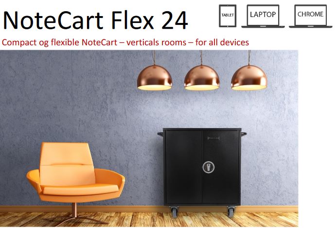 Laddvagn Leba NoteCart Flex - 24 notebooks - Presentationsdata